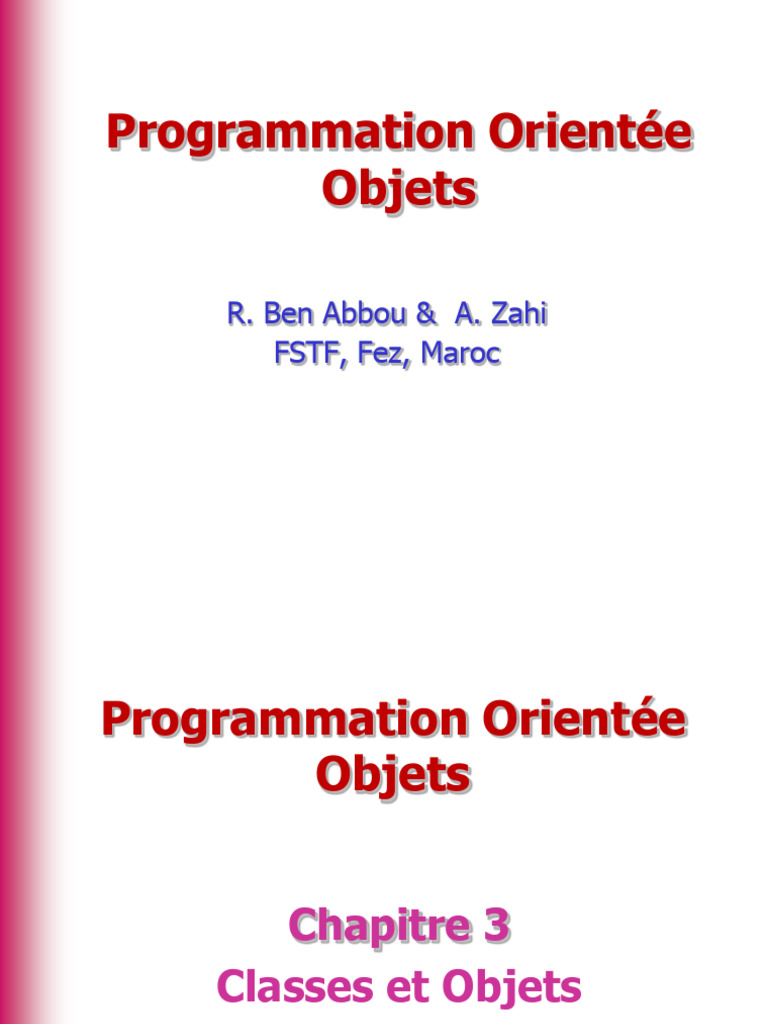 Chapitre 3 - Classes Et Objets | PDF | C ++ | Génie logiciel
