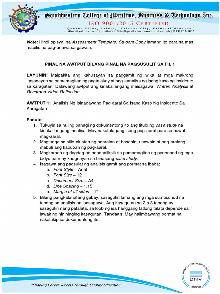 Pinal Na Awtput Galleon | PDF