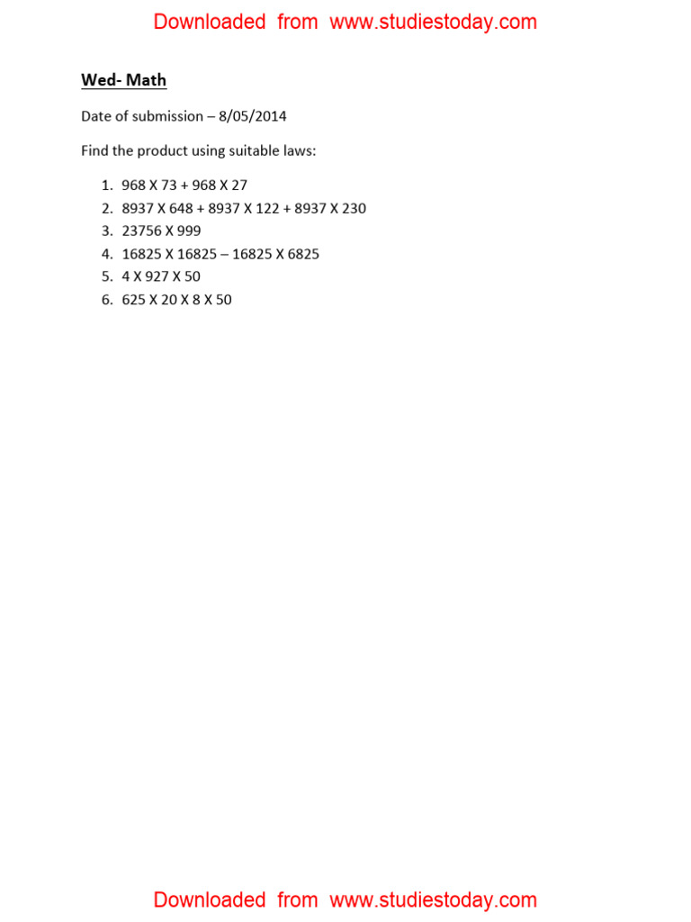 CBSE Class 6 Playing With Numbers Worksheet (A) | PDF