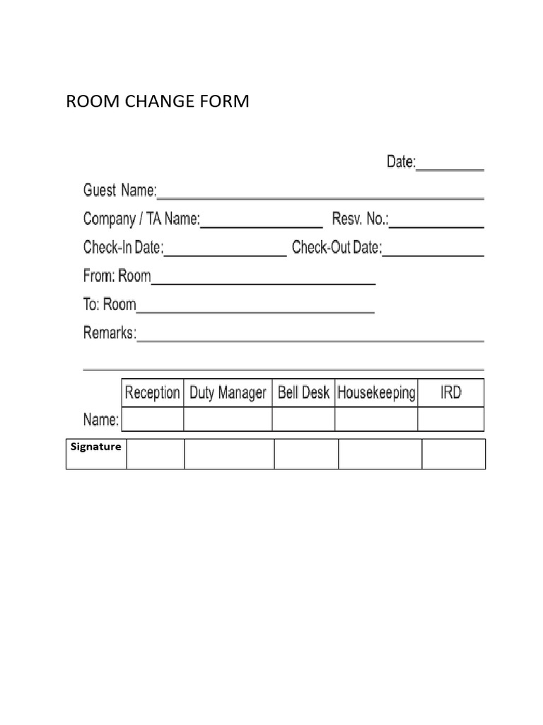 Room Change Form | PDF