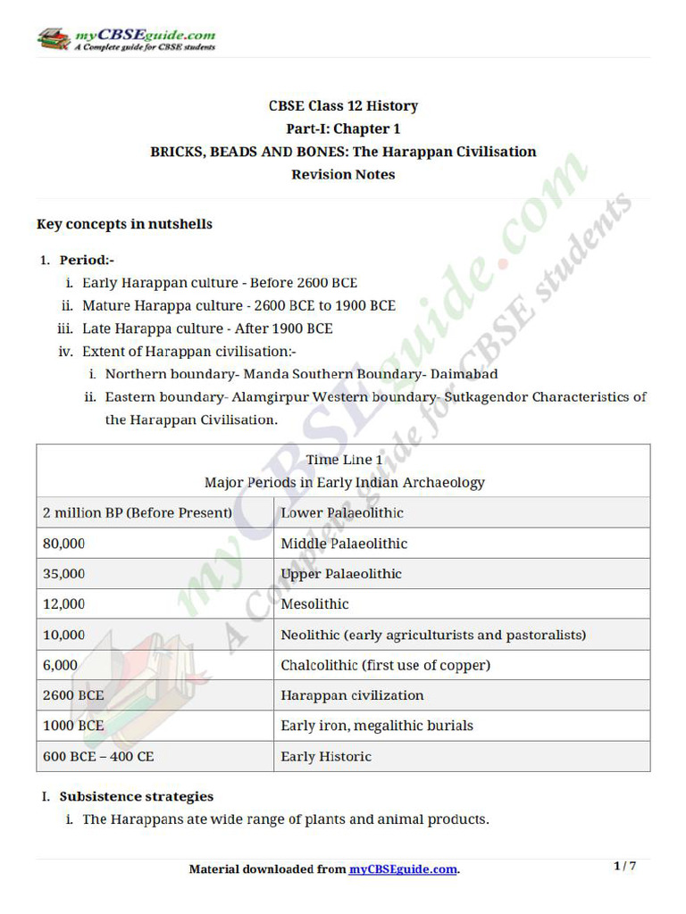 12_history_revision_notes_ch_01 | PDF