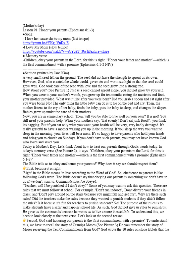 Mother's Day | PDF | Ten Commandments | Obedience (Human Behavior)