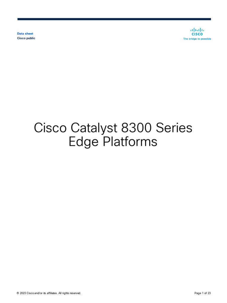 Cisco Catalyst 8300 Series Datasheet | PDF | Computer Network | Internet
