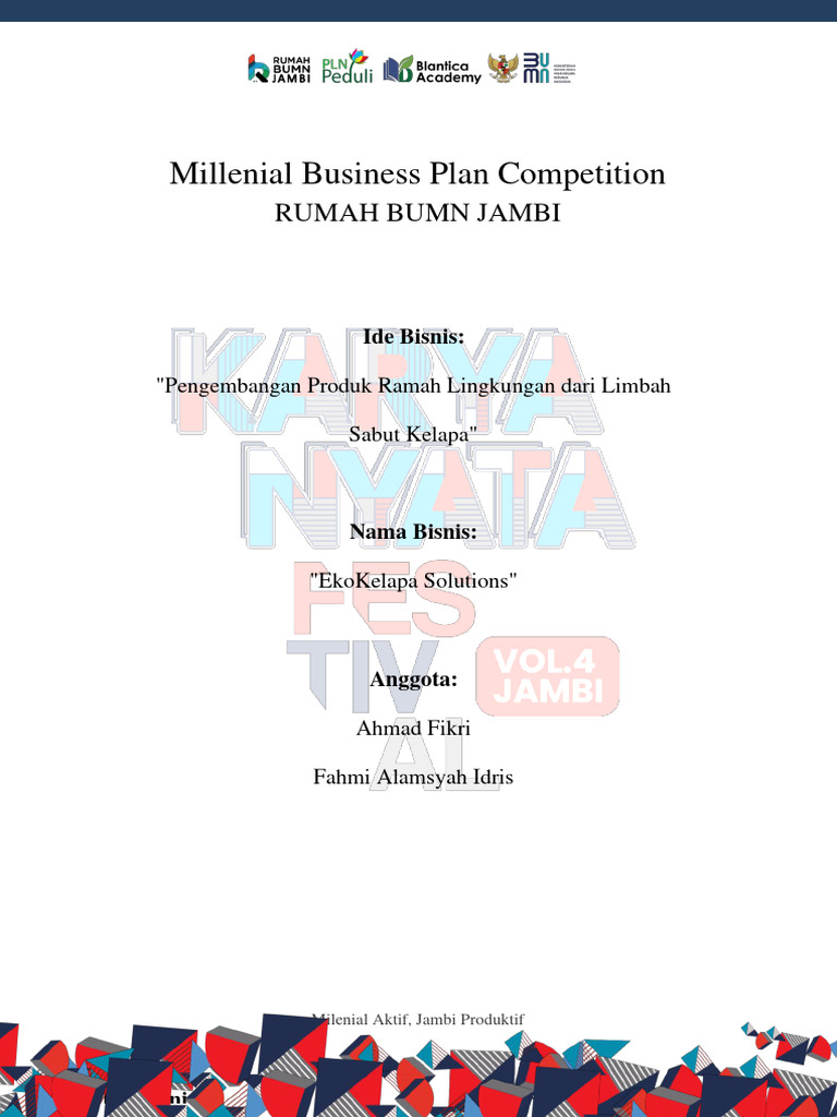 Proposal - Millenial Business Plan Fikri Dan Alam | PDF | Bisnis | Seni