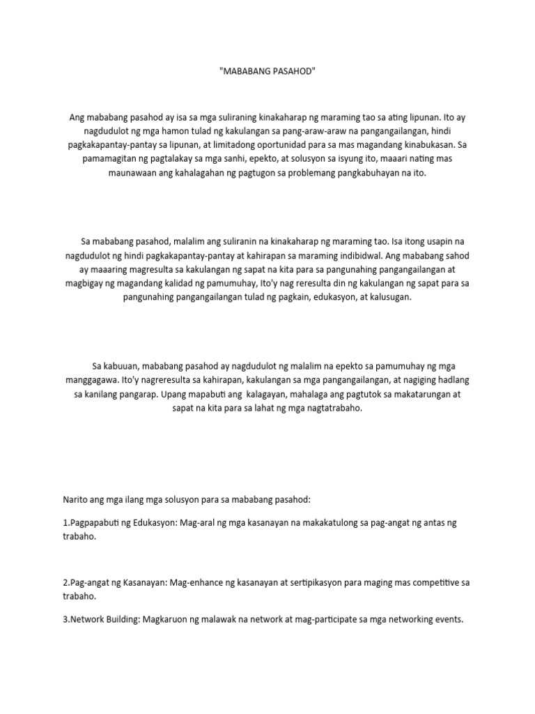 MABABANG PASAHO-WPS Office | PDF