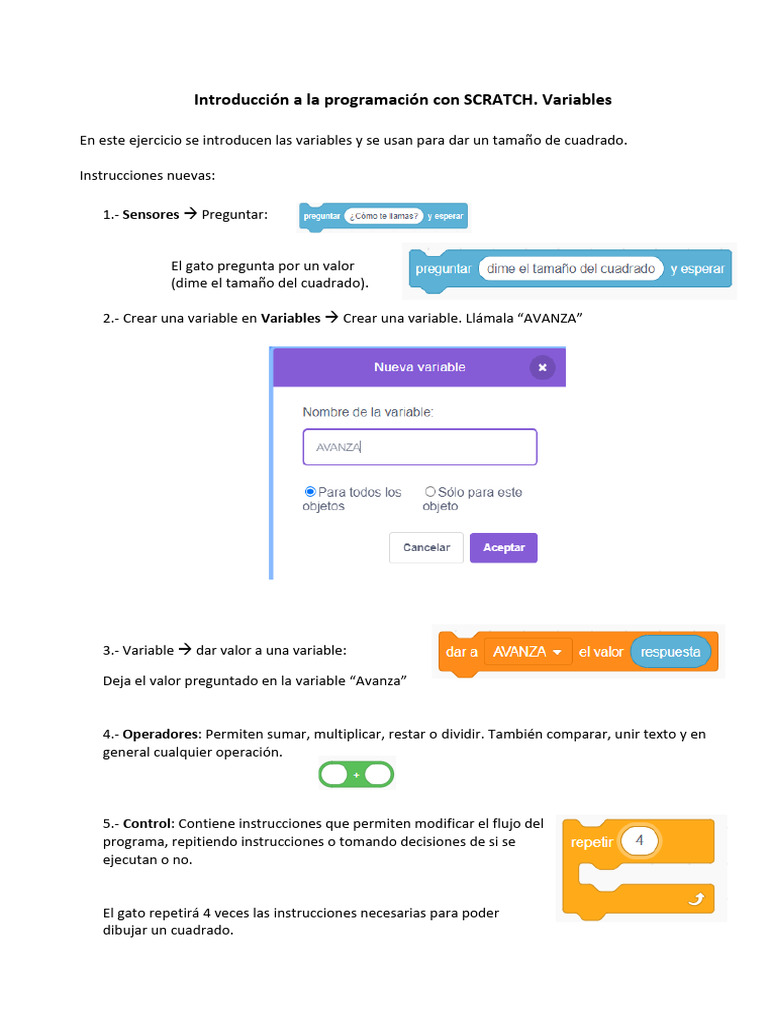 SCRATCH Pintando Con Variables | PDF