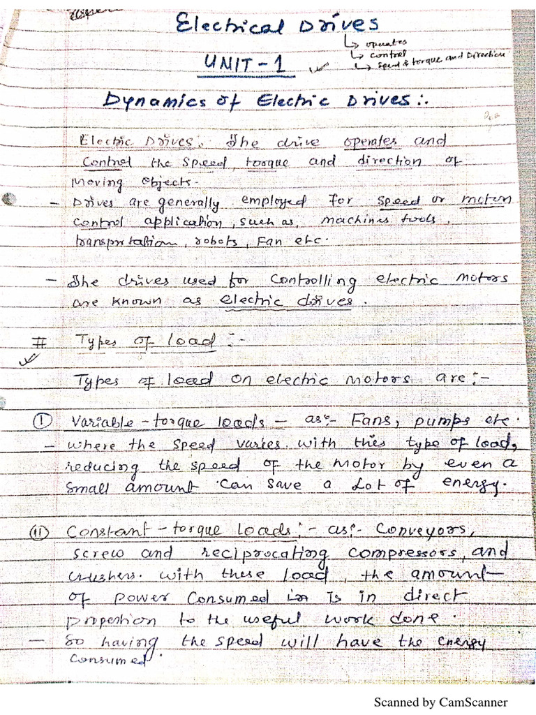 Electrical Drives Notes | PDF