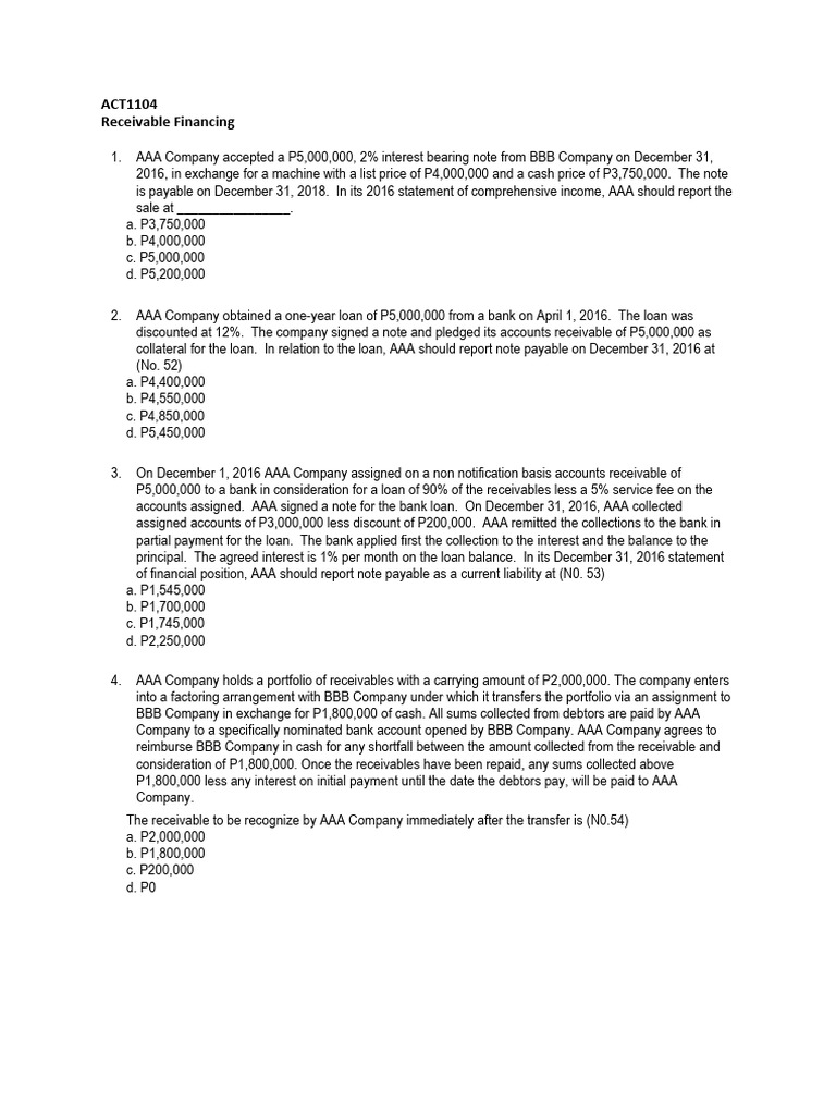 ACT1104-Receivable Financing | PDF