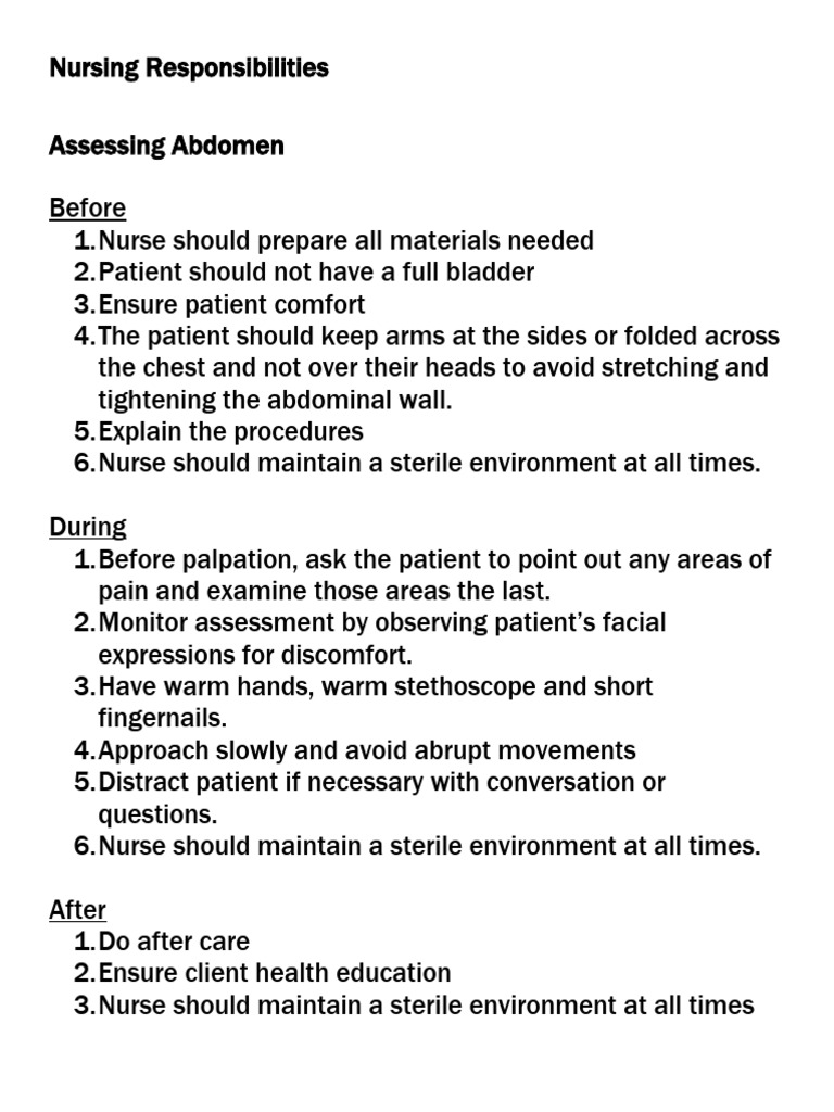 Nursing Abdominal Assessment Pdf Rectum Medical Specialties
