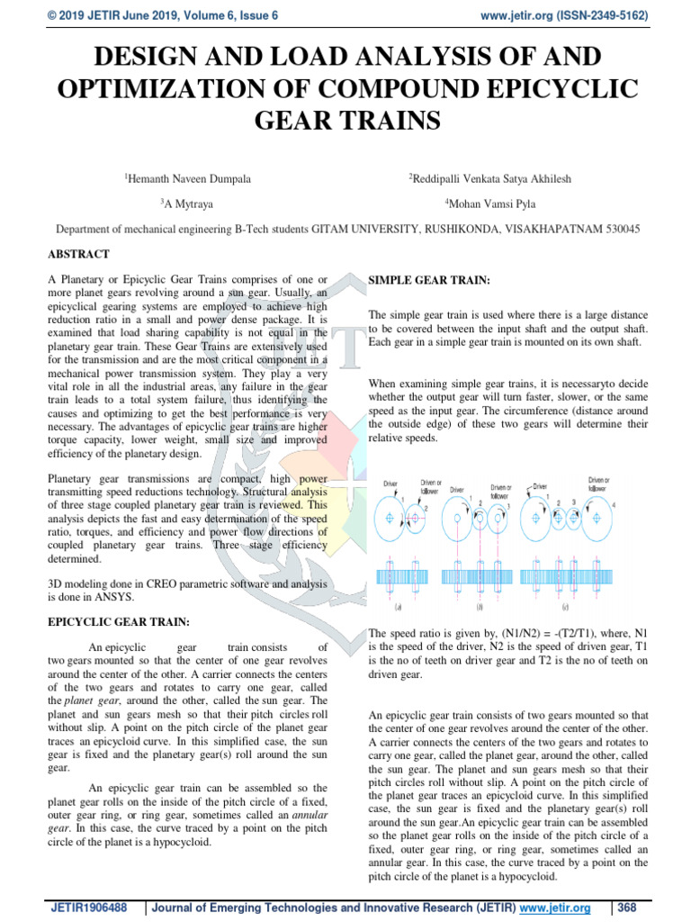 JETIR1906488 | PDF | Gear | Computer Aided Design