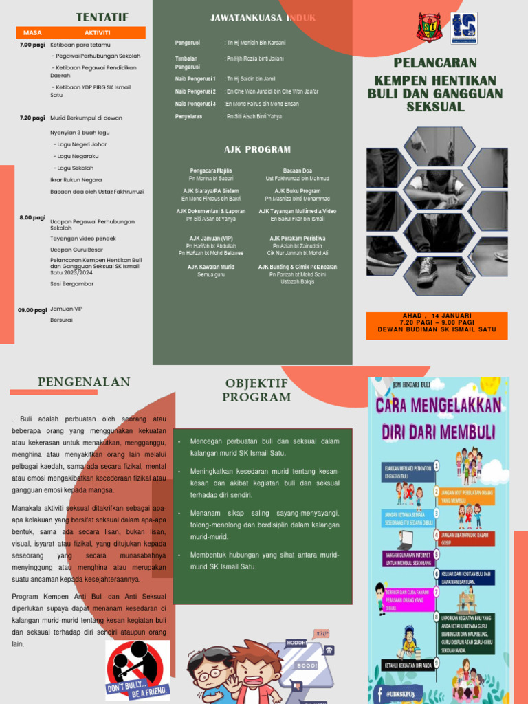 Buku Program Pelancaran Kempen Anti Buli | PDF