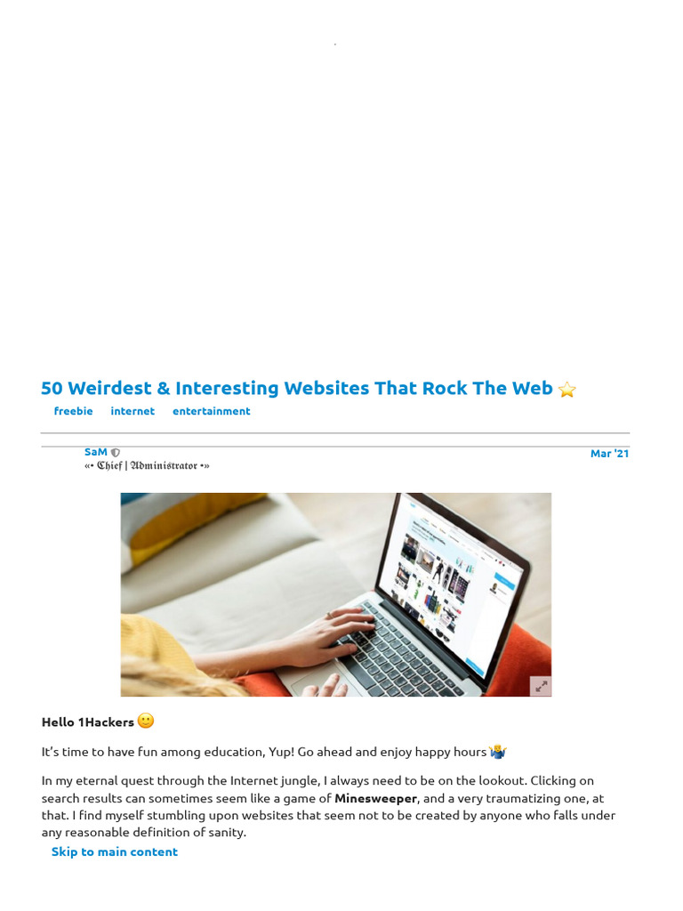 50 Weirdest Websites to Explore | PDF | Games & Activities