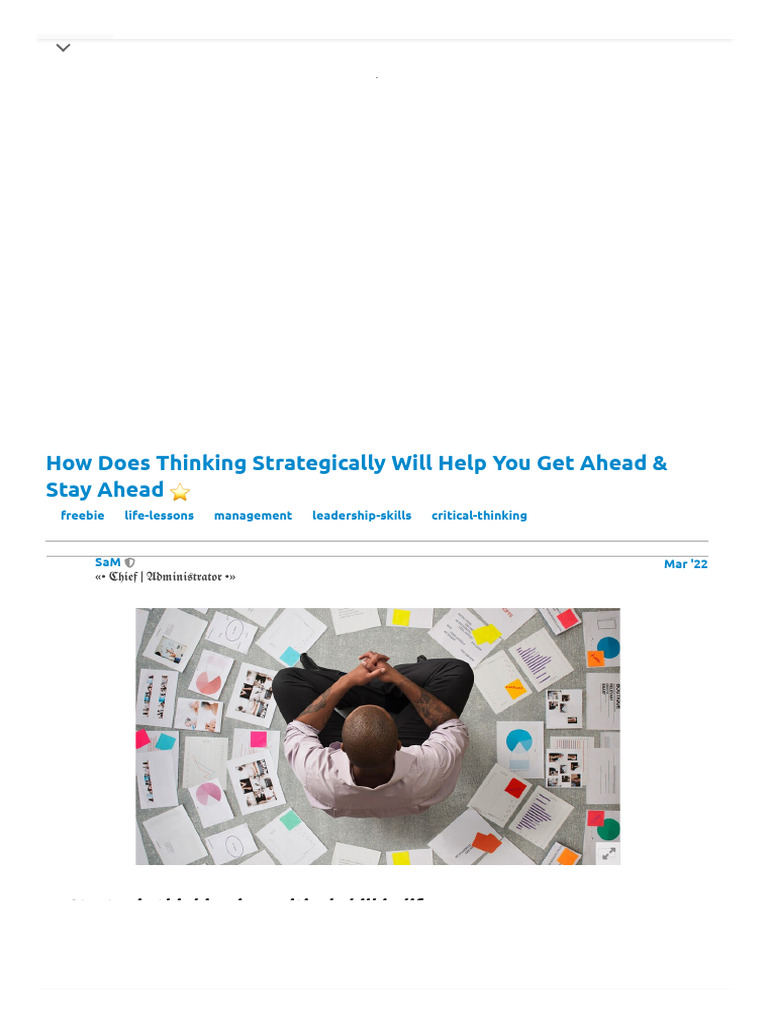 How Does Thinking Strategically Will Help You Get Ahead & Stay A | PDF ...
