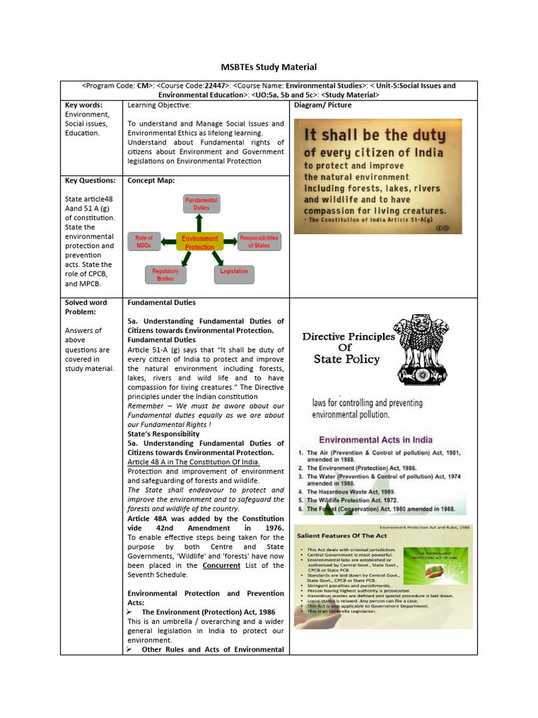 EVS - CO-5 - Study Material | PDF | Sustainable Development | Sustainability