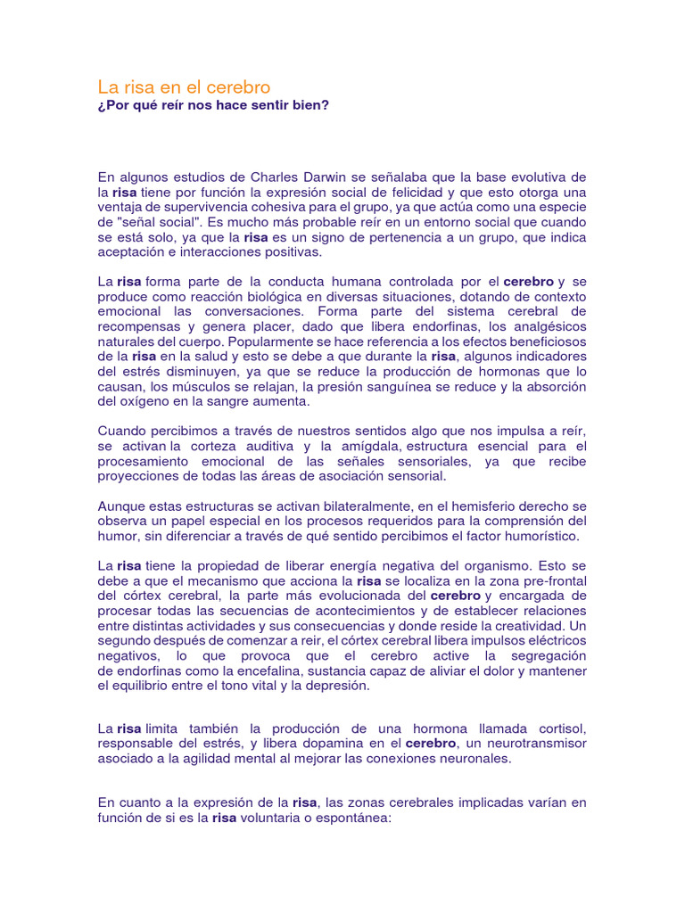 La Risa en El Cerebro | PDF | La risa | Cerebro