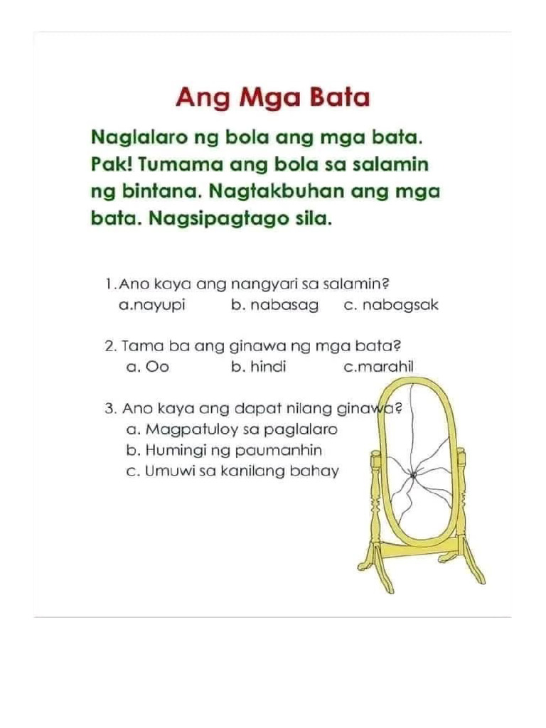 Filipino Reading Comprehension | PDF