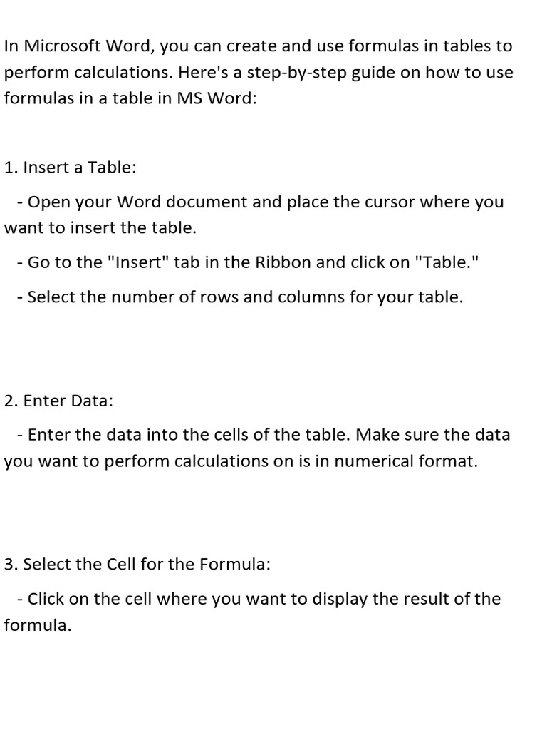 Furmula 3 | PDF | Microsoft Word | Computing