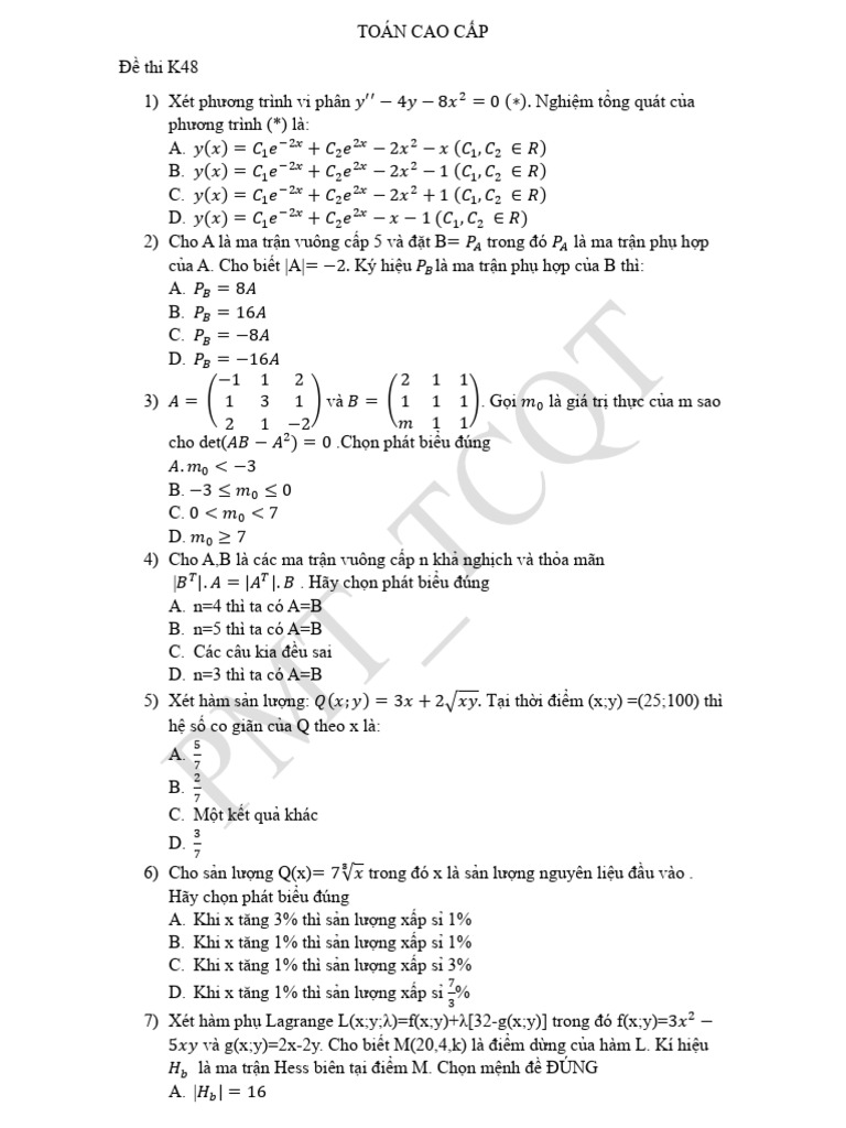 Đề TCC K48 | PDF