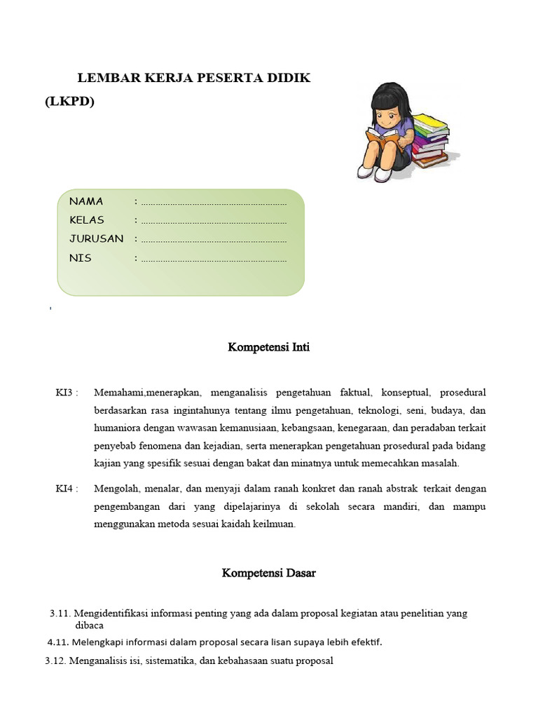 LKPD Teks Proposal Kelas Xi | PDF | Bisnis | Seni