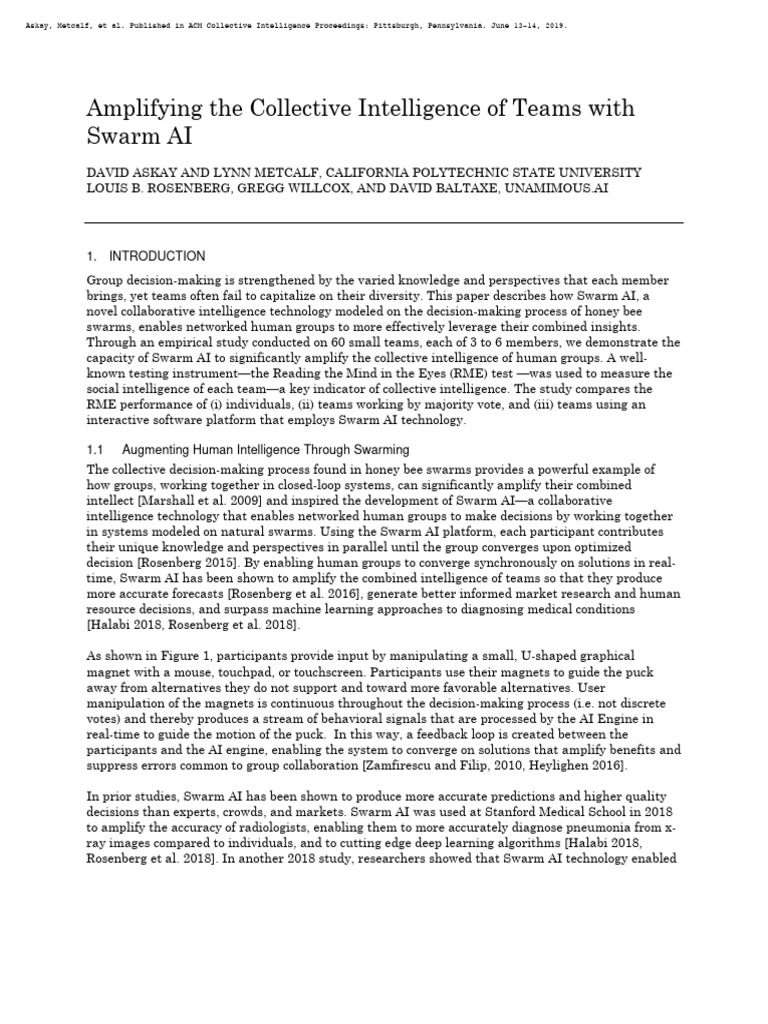 Amplifying The Collective Intelligence o | PDF | Collective Intelligence | Intelligence (AI ...