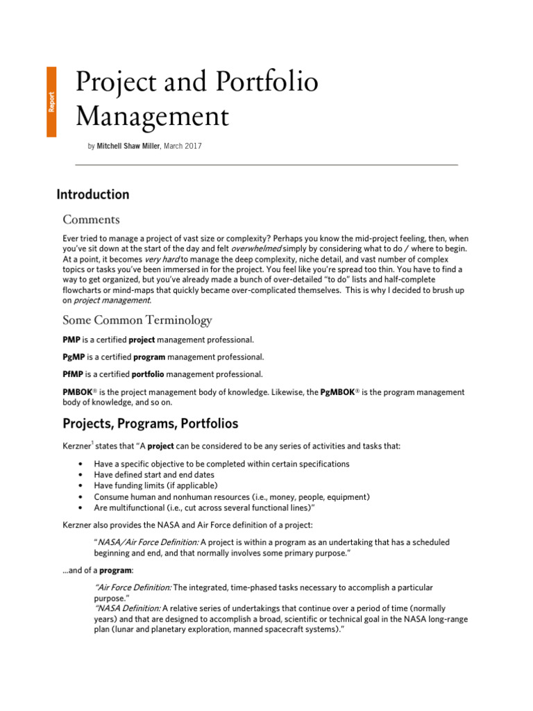 Project and Portfolio Management | PDF | Project Management | Strategic ...