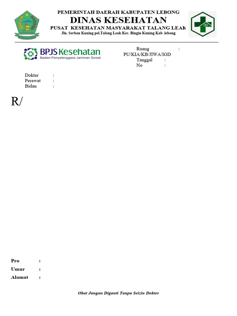 Resep Puskesmas | PDF