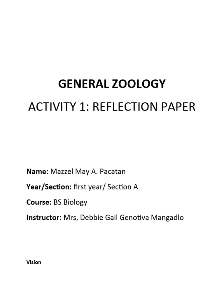 Reflection (Zoology) Wps Office | PDF | Science | Learning