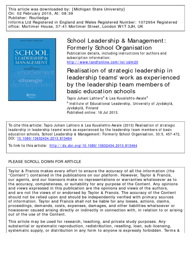 SLT 1 | PDF | Leadership | Standard Deviation