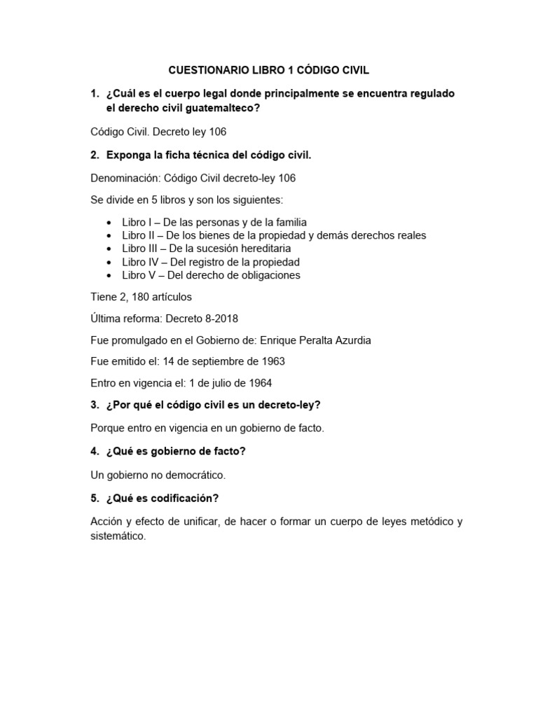 Cuestionario 1 CIVIL | PDF | Divorcio | Matrimonio Cuestionario 1 CIVIL | PDF | Divorcio | Matrimonio