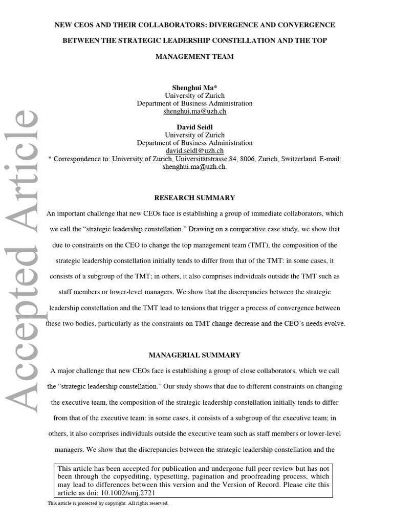 SLT 5 | PDF | Strategic Leadership | Leadership