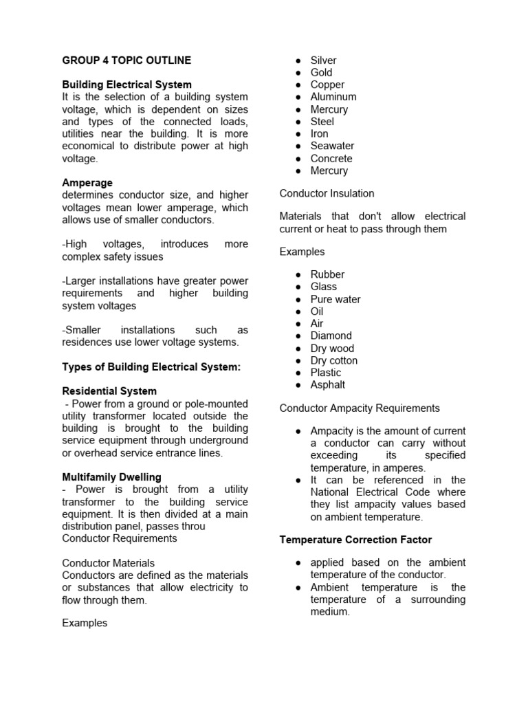 Eu001 - Group4 Topic Outline | PDF | Electrical Wiring | Ac Power Plugs ...
