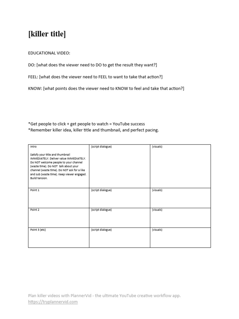 Cópia de Educational Video Script Template | PDF