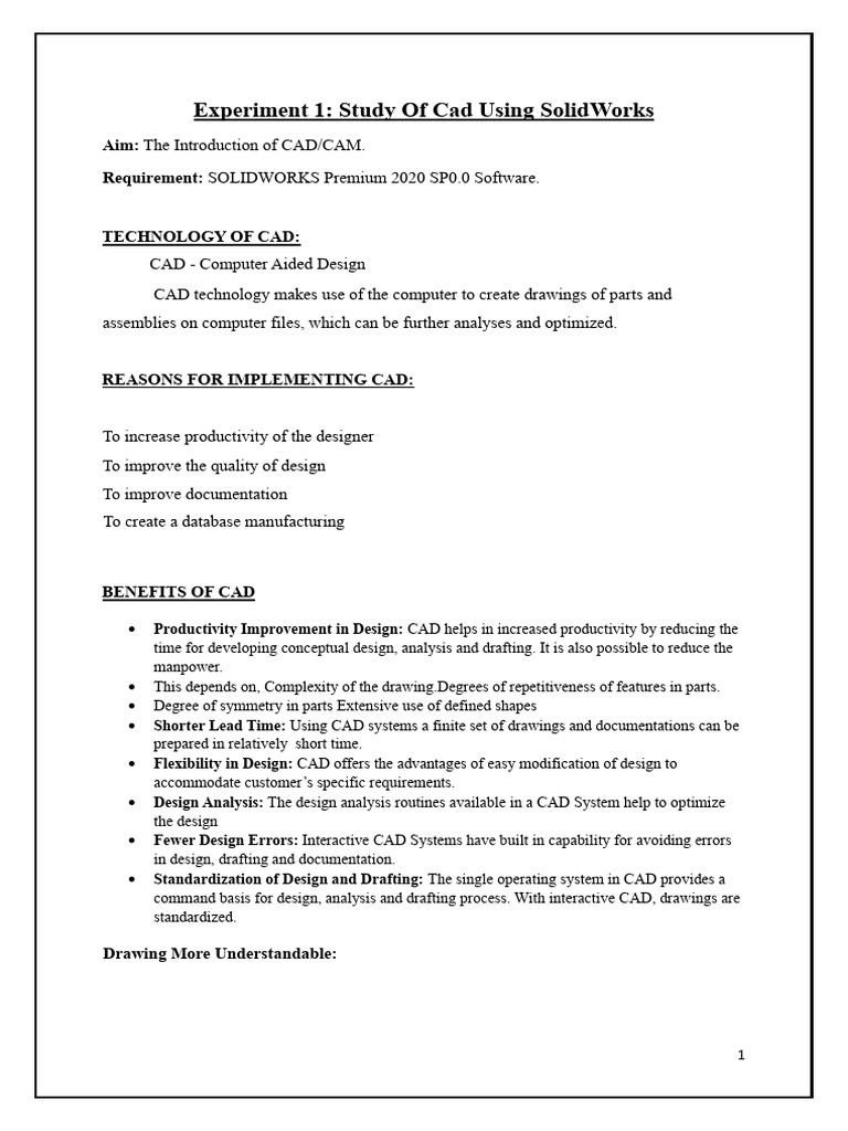CAD Design with SolidWorks Guide | PDF | Computers