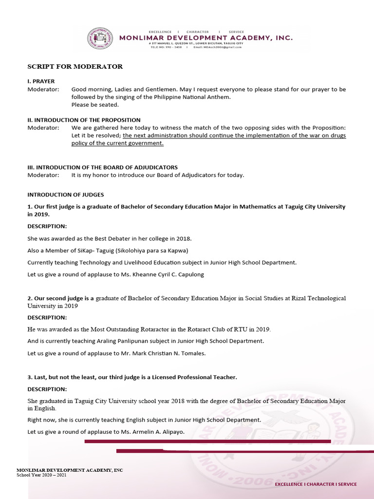 Script-for-Moderator (1) | PDF