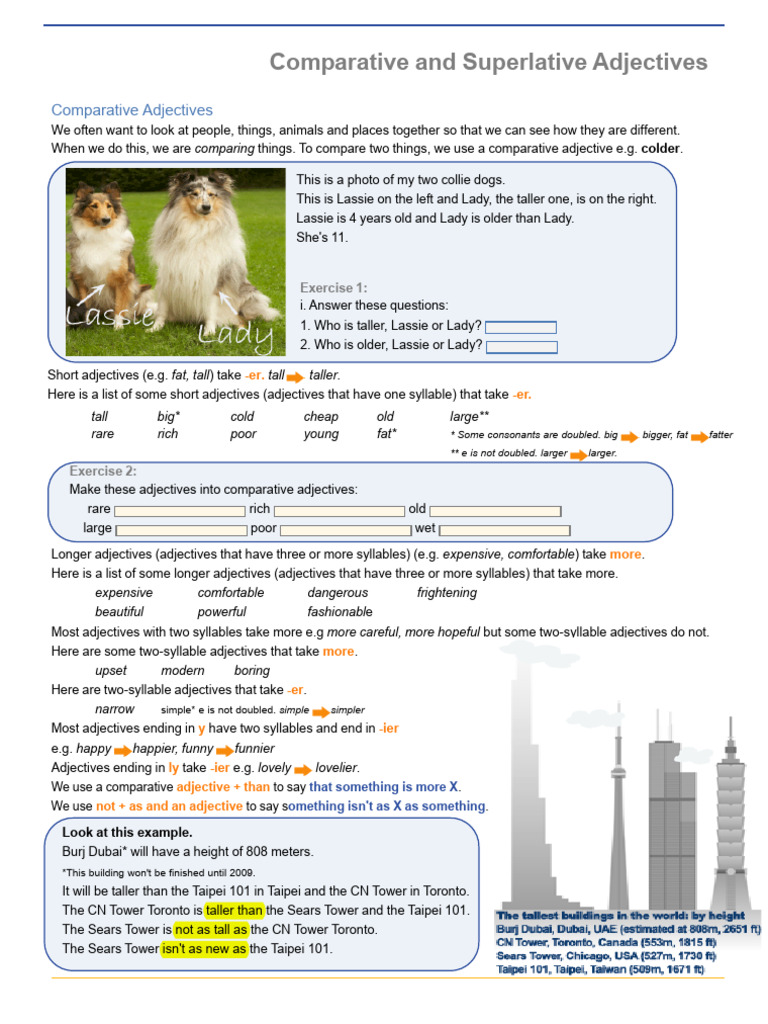 Comparative and Superlative Adjectives | PDF | Adjective | Linguistics