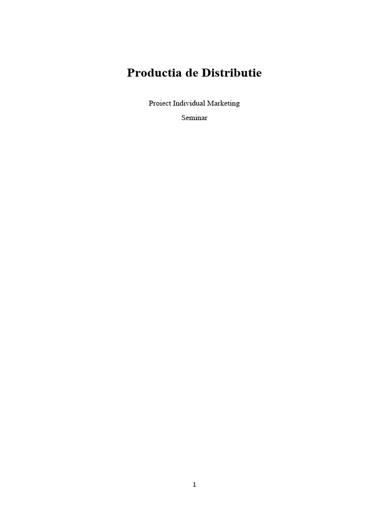MODEL PROIECT Politica de Distributie | PDF