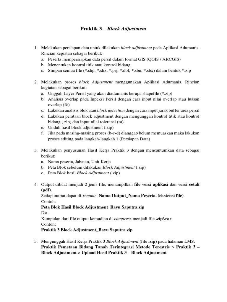 Praktik 3 - Block Adjustment | PDF