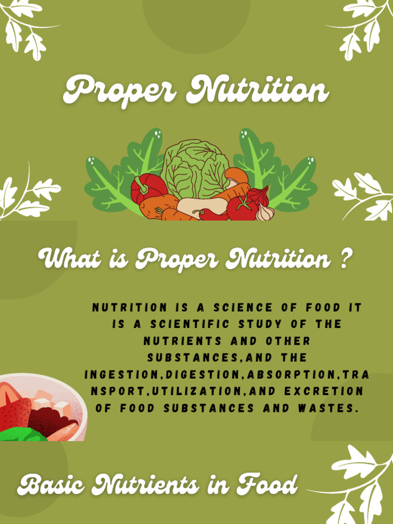 Proper Nutrition | PDF | Science & Mathematics