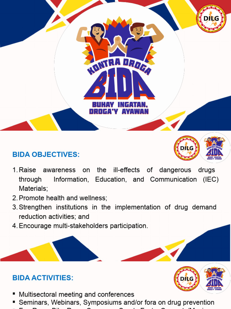 BIDA Activities Presentation | PDF | Social Aspects Of Psychoactive Drugs