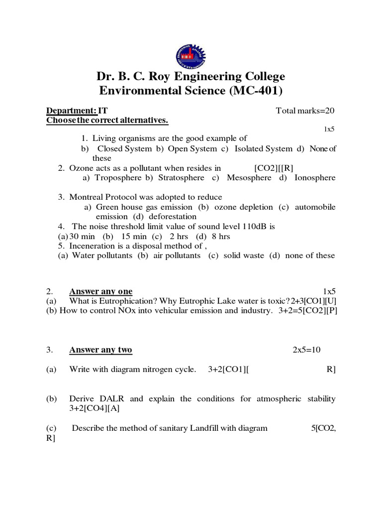 MC401 - IT 4th SEM - 2020 - Exam | PDF