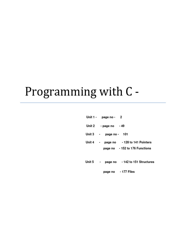 Programming With C and Lab | PDF