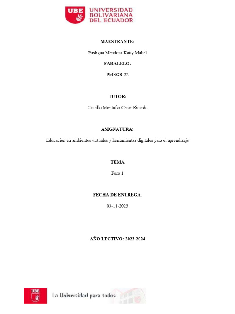 Foro 1 Boceto de Aula Virtual | PDF | Salón de clases | Informática