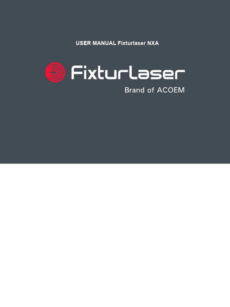 Fixturlaser NXA User Manual | PDF