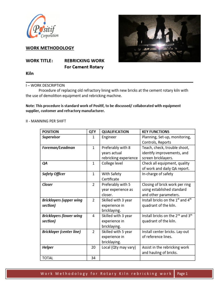 Rotary Kiln Rebricking Methodology | PDF