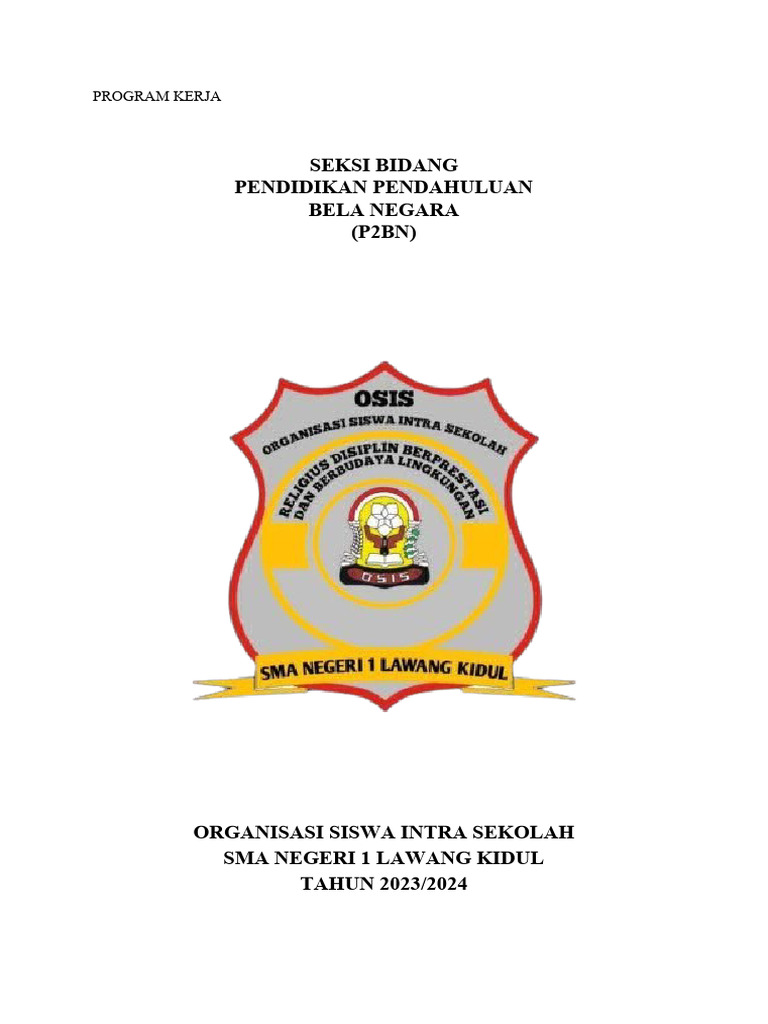 Program Kerja Osis Sma 1 Lawang Kidul | PDF
