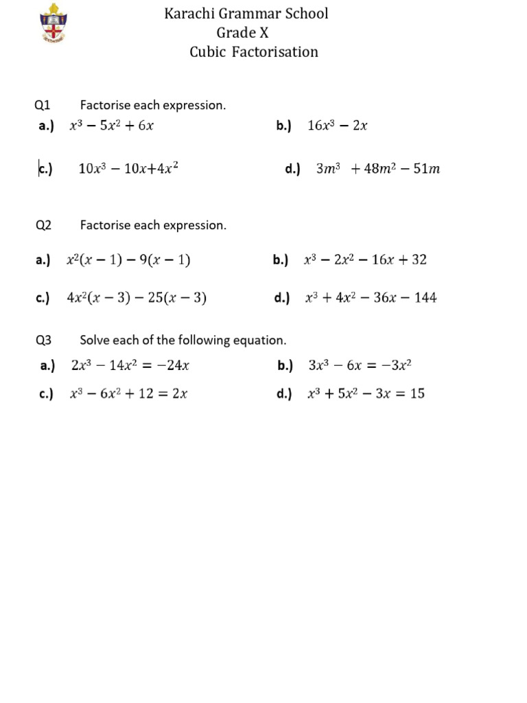 Cubic Factorisation | PDF