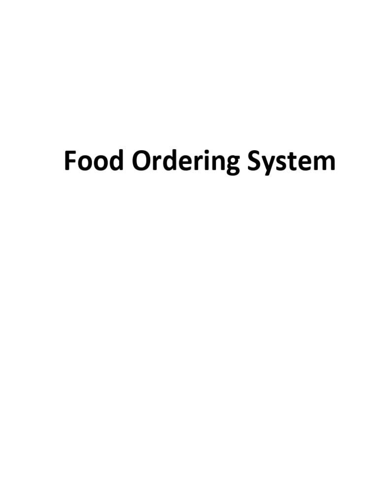Food Ordering System In C Pdf Android Operating System Smartphone