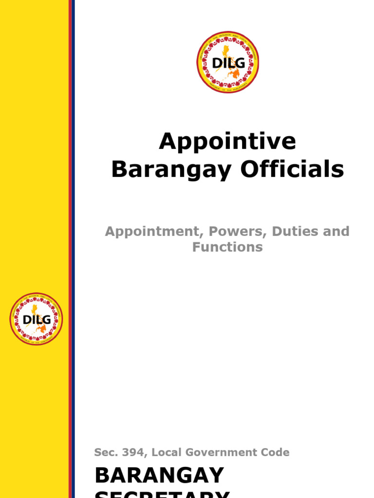 3 Appointive Barangay Officials | PDF | Governance | Justice