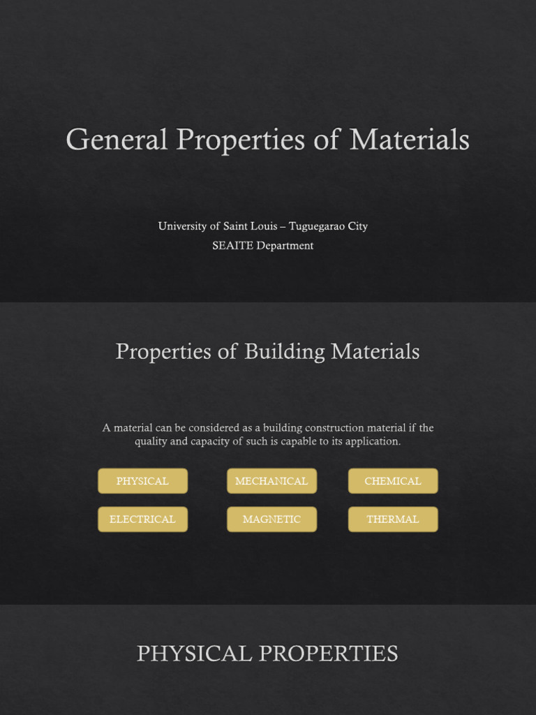 General Properties of Materials | PDF | Deformation (Engineering ...