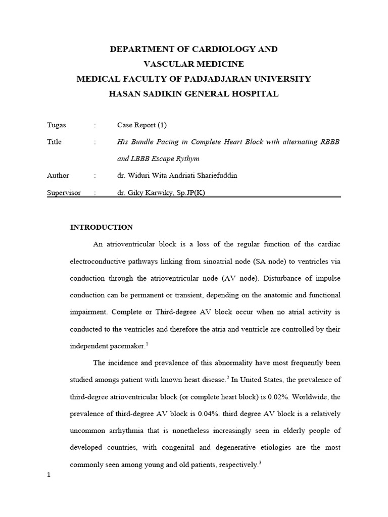Case 1 - Widuri - His Bundle Pacing in TAVB | PDF | Artificial Cardiac Pacemaker ...